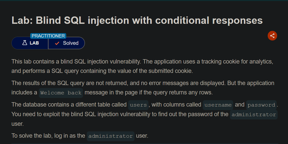 SQL injection part — 13 : Basic Blind SQLi, Conditional Responses | by Ahmad Sopyan | Apr, 2025 ...