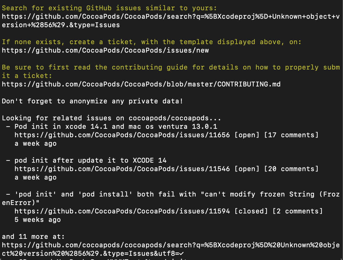 Pod init in xcode 14.1 will failure error handling | by Peggy Tsai | 彼得 ... Pod init in xcode 14.1 will failure error handling | by Peggy Tsai | 彼得 ...
