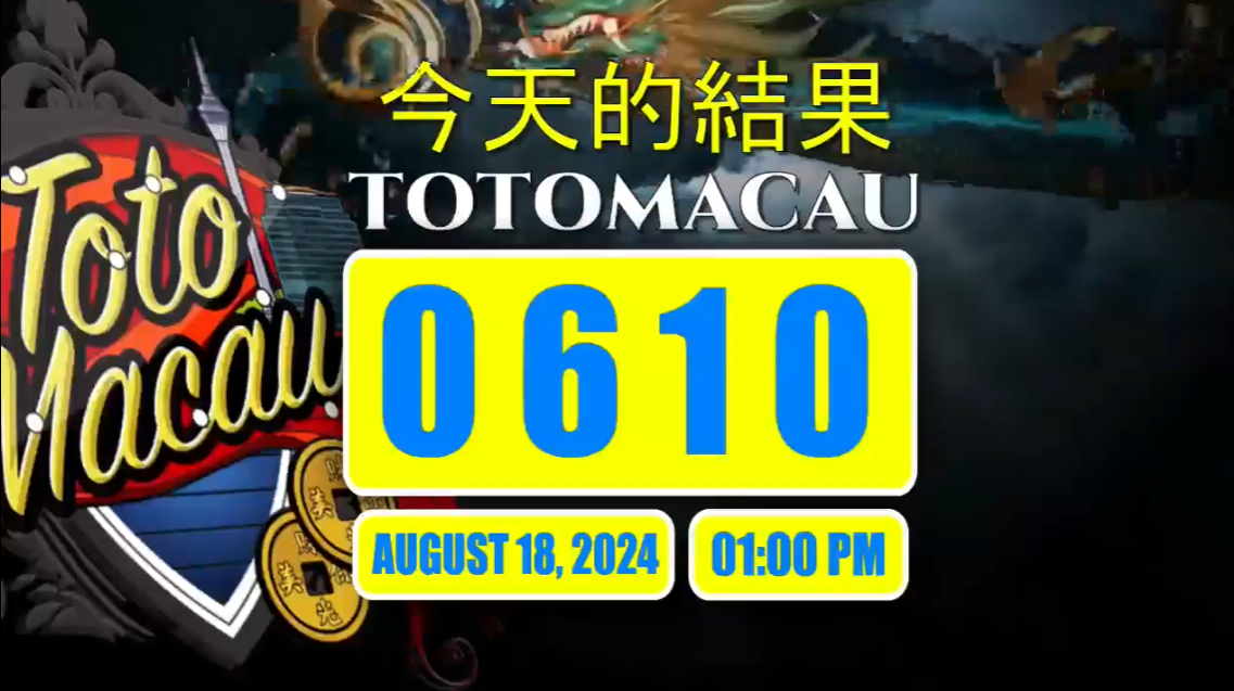 Update Toto Macau P1 Togel Online 18 Agustus 2024 - Live Draw Togel ...
