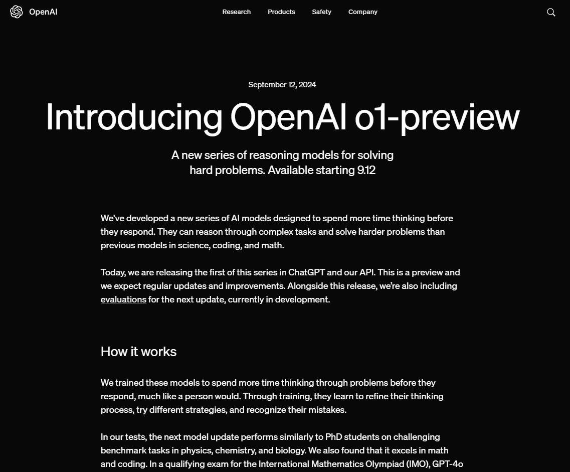 Revolution of AI Thinking: A Quick Review of OpenAI’s Latest Model, “o1 ...