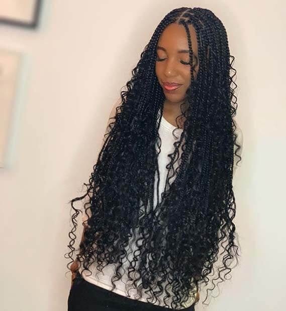 4 Goddess Braids With Weave