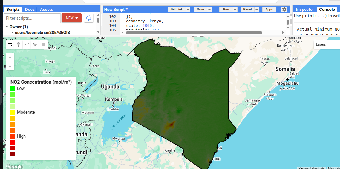 Mapping NO₂ Pollution in Kenya Using Google Earth Engine | by Kirimi ...