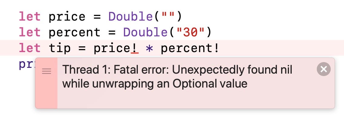 Unexpectedly found nil while unwrapping an Optional value | by 彼得潘的 iOS App Neverland | 彼得潘的 ...
