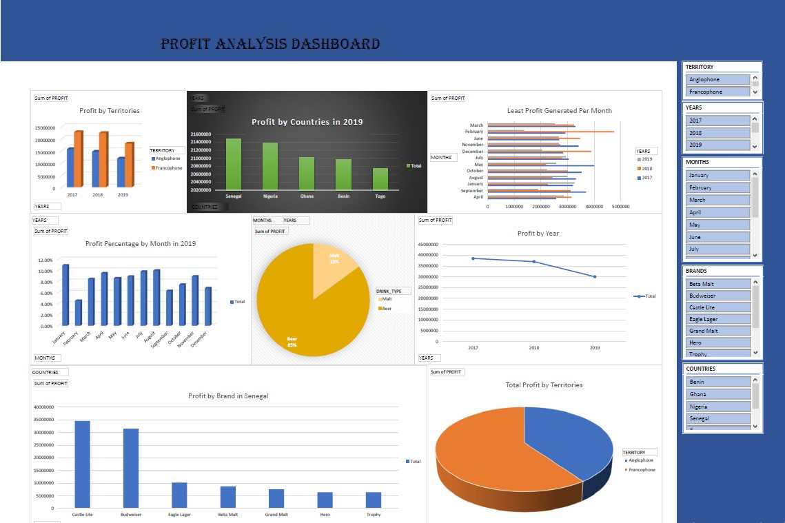 Profit, Brand and Countries Data Analysis for a Brewery Using Excel ...
