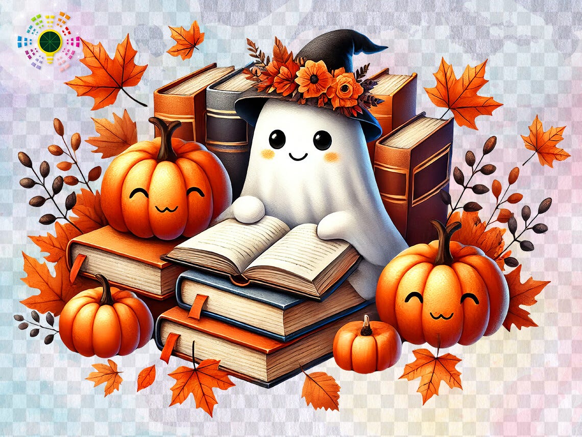 Ghost Reading Book with Cozy Fall Scene Free | by Silasmidnight | Medium