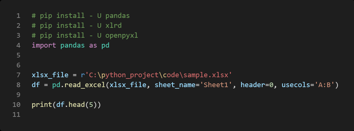 Reading data from Excel with the pandas library - Leonardo Cezar - Medium