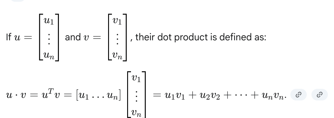 Linear Algebra: Dot and inner product | by Dilip Kumar | Medium