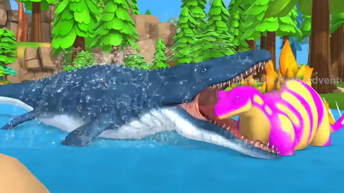 Giant Mud Mosasaurus Statue Rescue! T-Rex, Spinosaurus & Pentaceratops ...