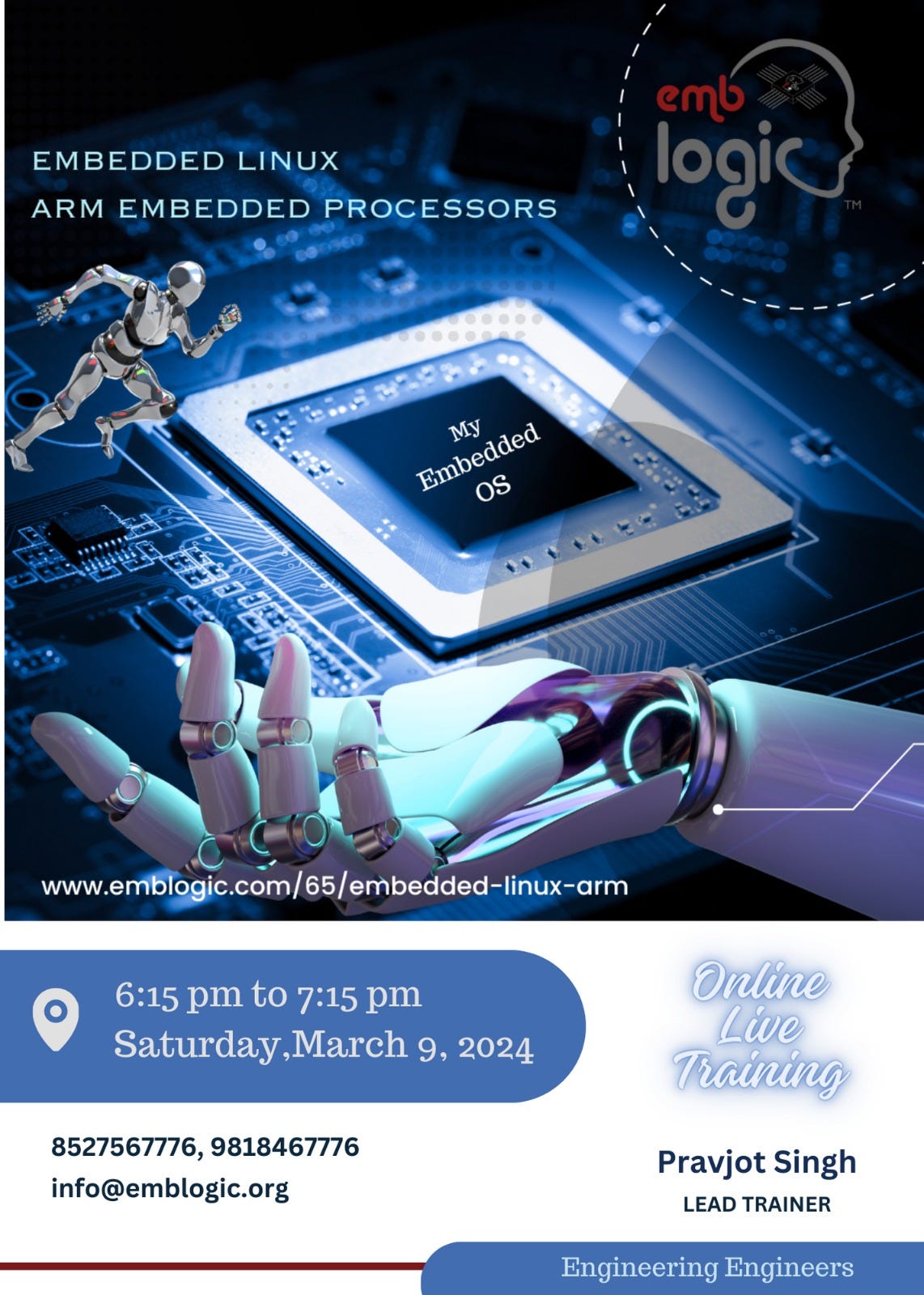 Starting Project based Training Program on… Embedded Linux with ARM https://www.emblogic.com/65 ...