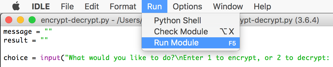 Running programs in IDLE. [vocab] IDLE | execute | encrypt |… | by M ...
