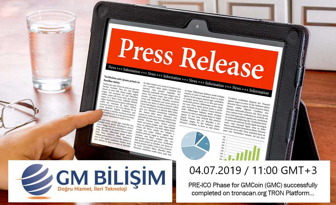 PRE-ICO Phase for GMCoin (GMC) successfully completed on tronscan.org ...