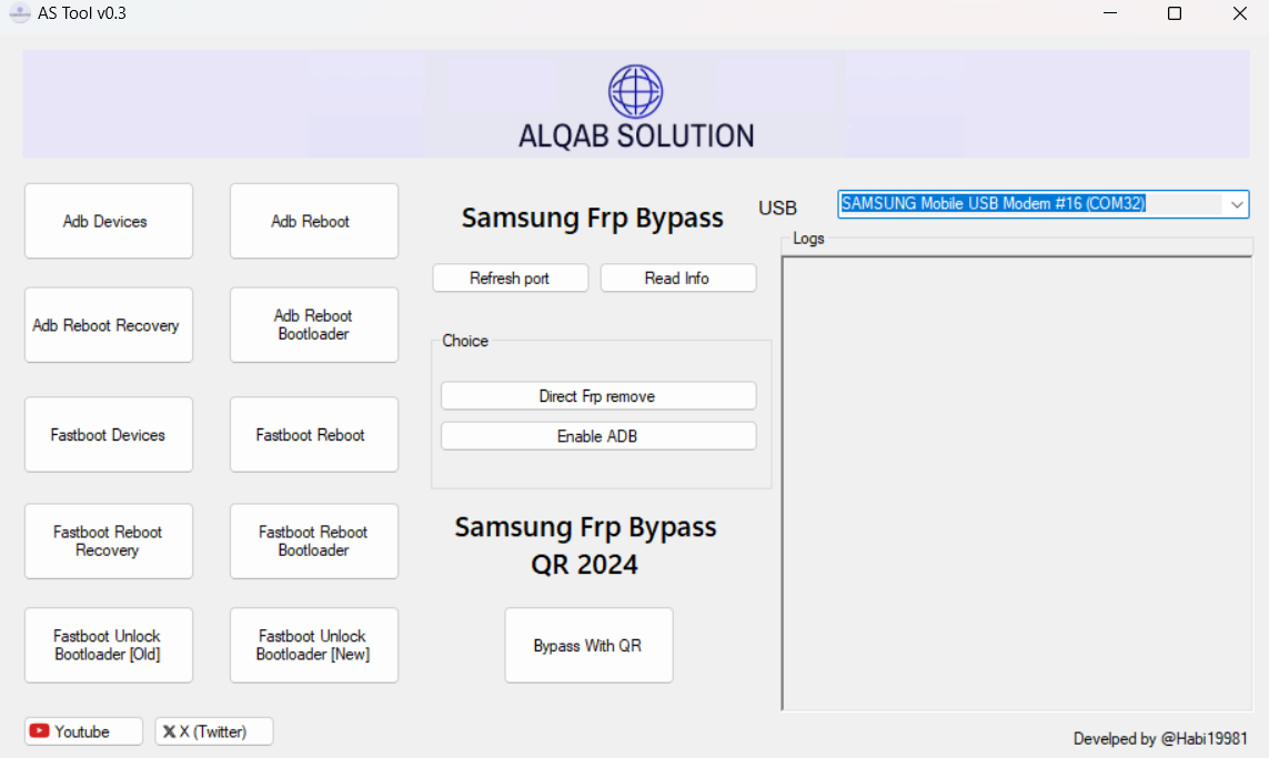 Download AS Tool (Alqab Solution) v0.3 Free — ADB Enable With Qr Code — Free Samsung FRP Bypass ...