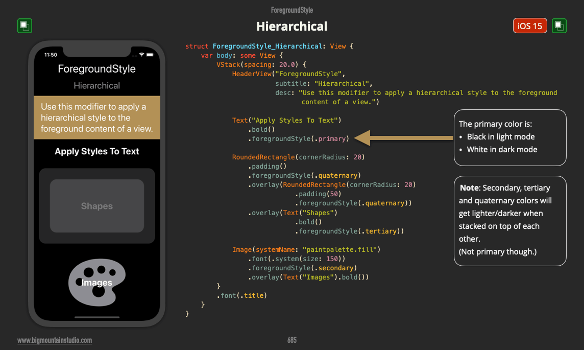 How do you use Hierarchical styles in SwiftUI? | by Mark Moeykens | Medium