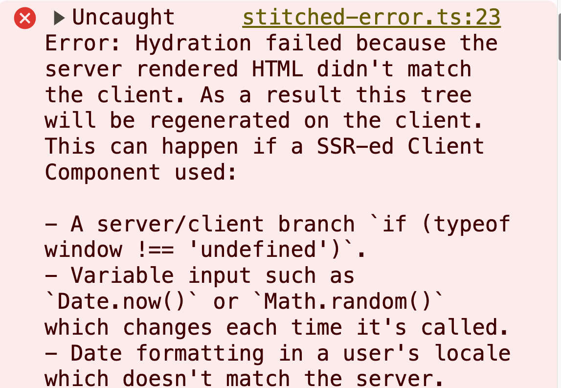 How to Fix the ‘Hydration Failed’ Error with MUI’s TextField in NextJS | by Poorva Singh | Medium
