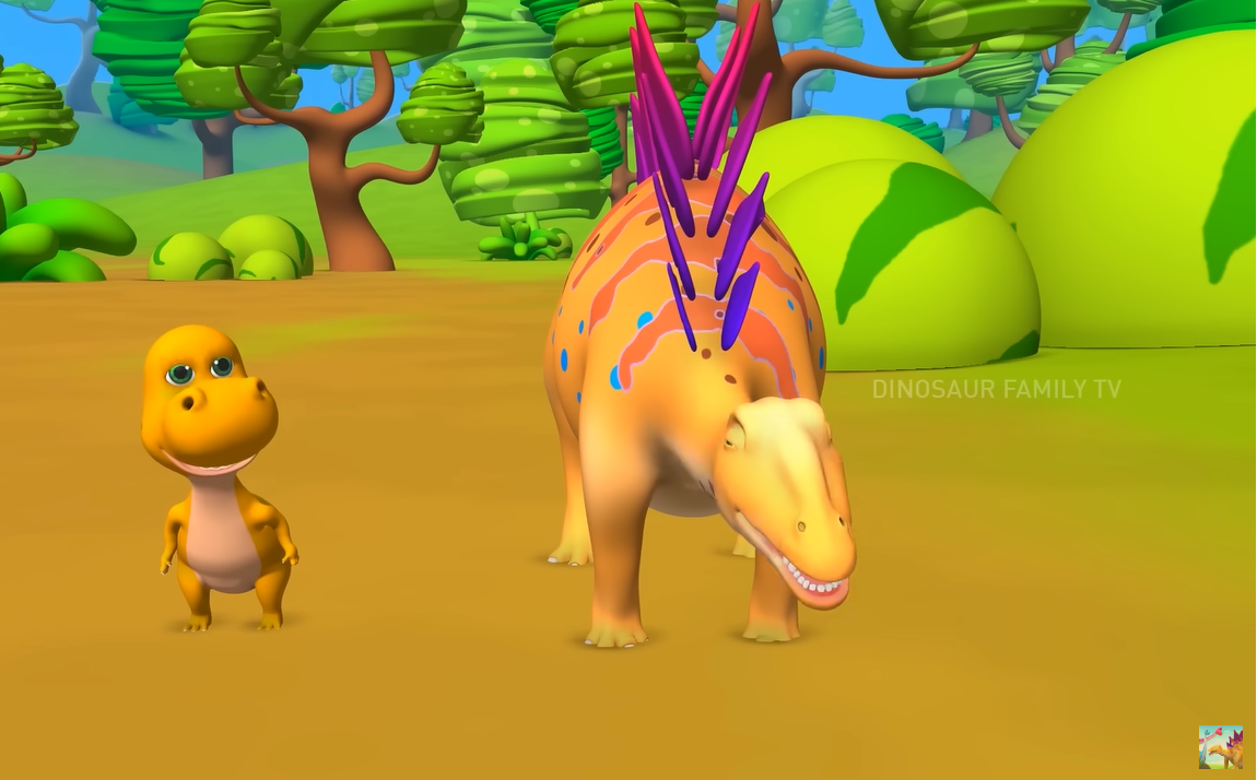 Clever Dinosaur Apple Fruit Farming in Forest — 3D Animated Dinosaur ...