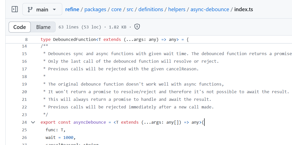 asyncDebounce function in Refine codebase, a React framework. | by Ramu Narasinga | Medium