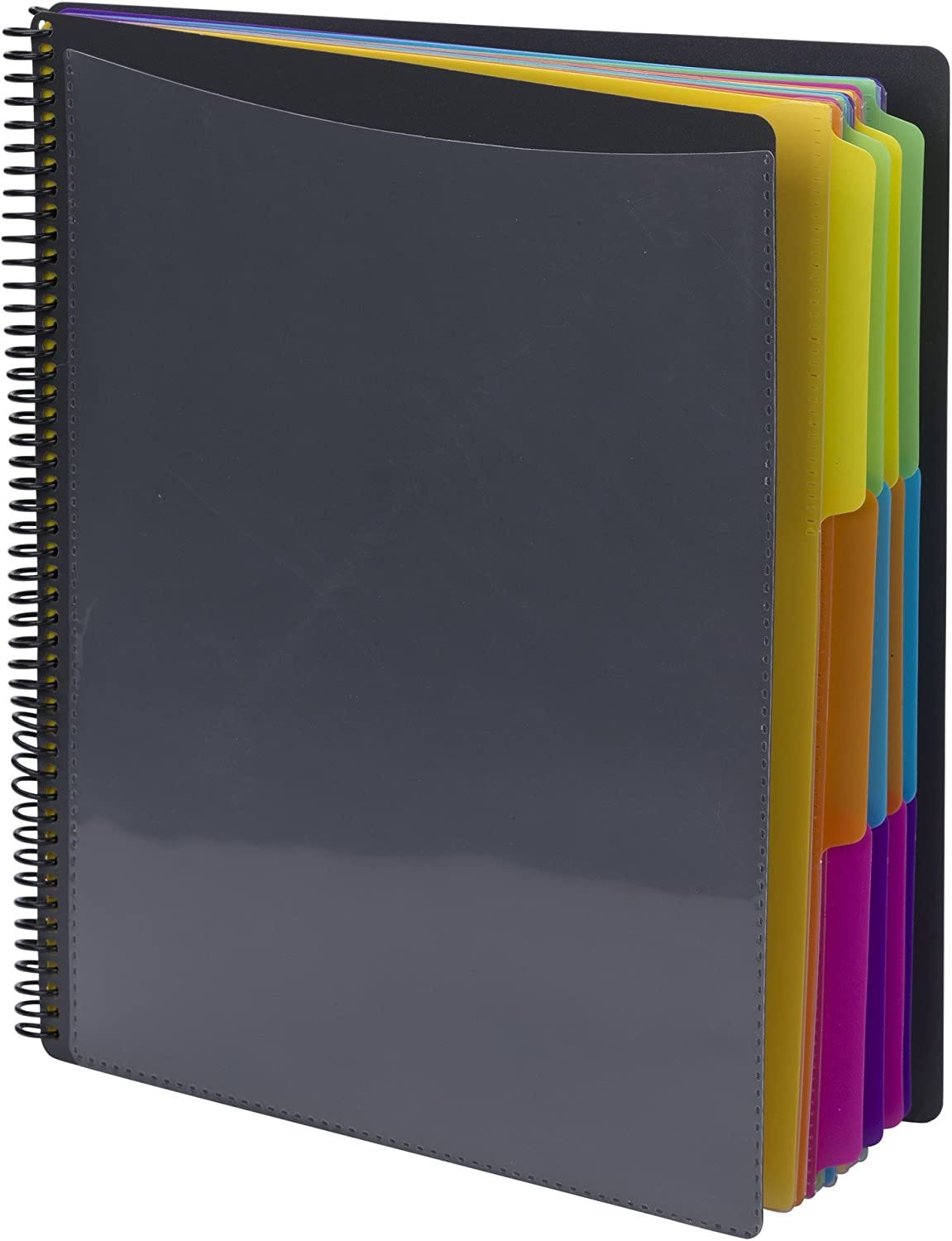 Smead 24 Pocket Poly Project Organizer, 1/3-Cut Tab, Letter Size, Gray ...