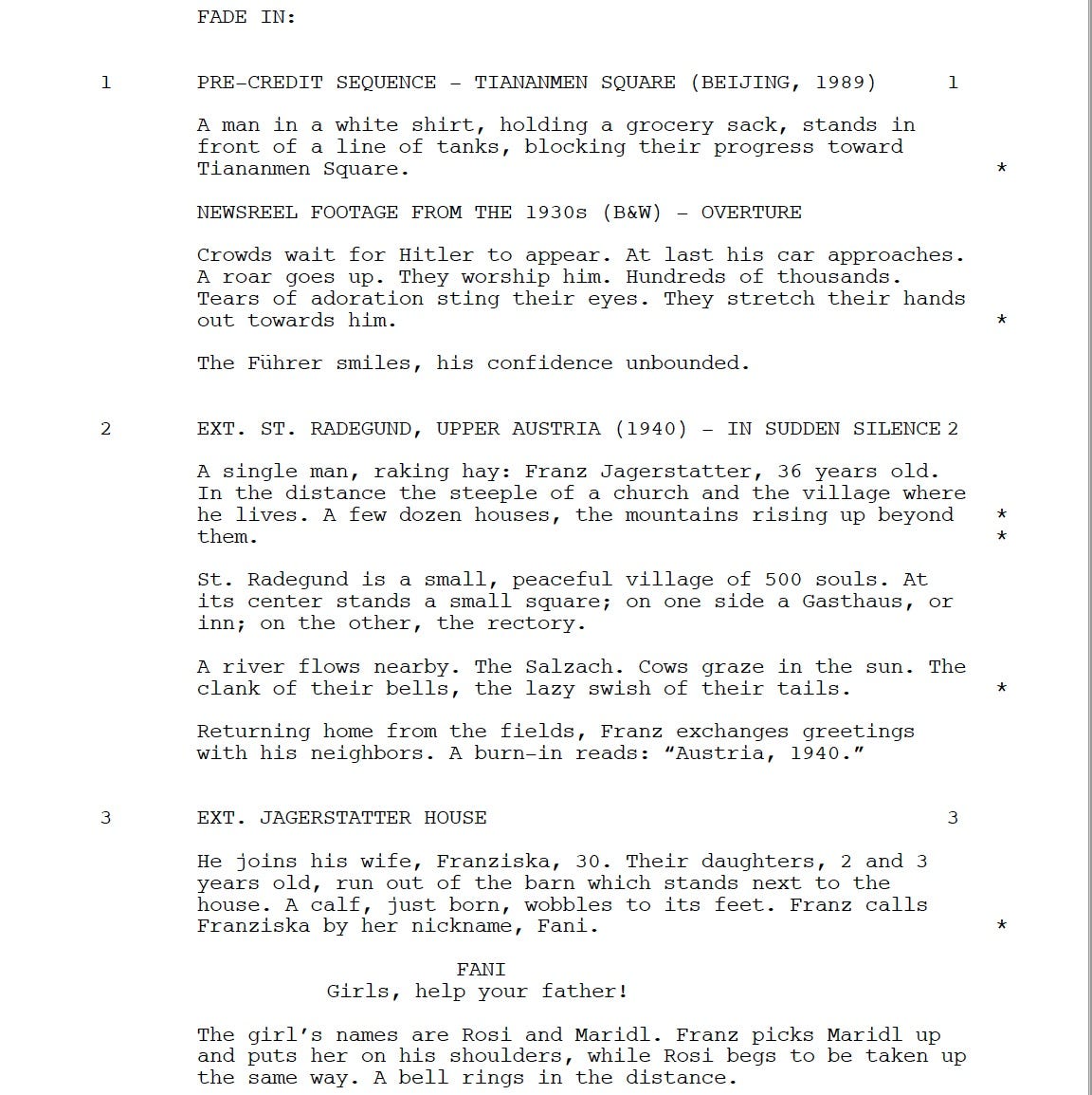 Page One: “A Hidden Life” (2019) - Go Into The Story