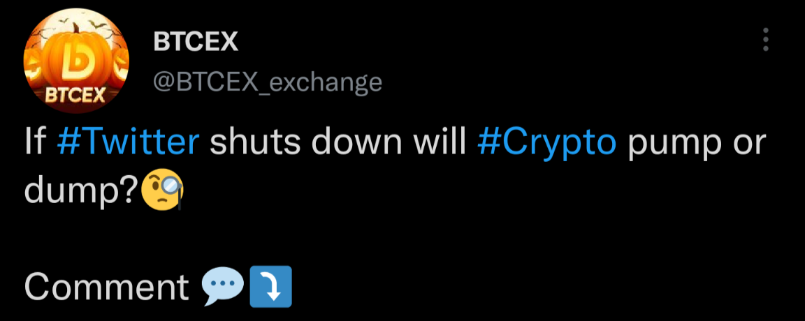 Alternative for twitter comments in BTCEX Exchange. - ASGK Crypto A L ...