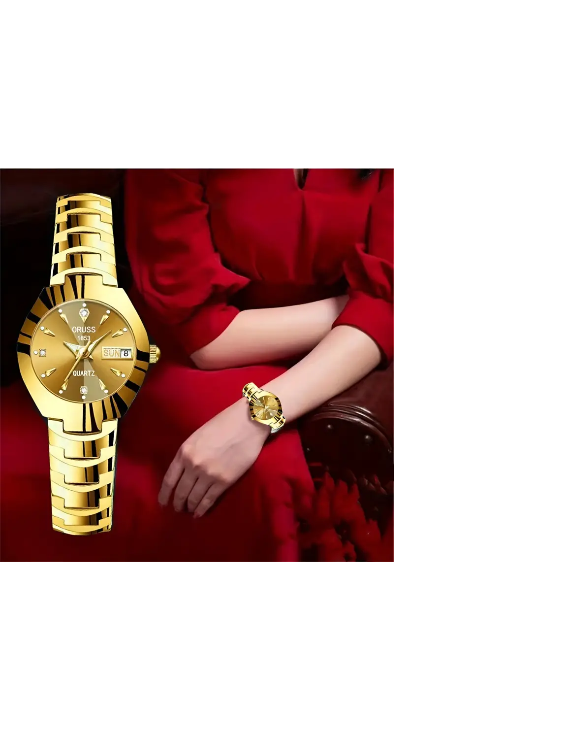 Reloj de Cuarzo con Diamantes de Imitación Chic con Pantalla Digital ...