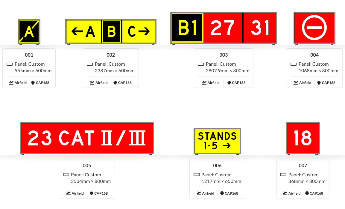Mandatory Airfield Signs Wingframe, Release 0.8.0. Due To