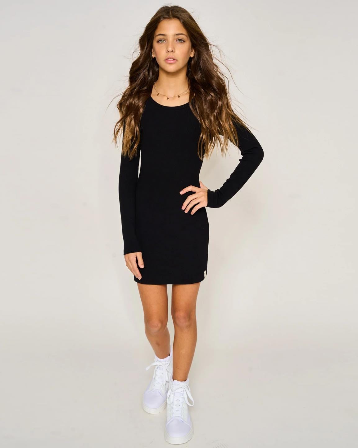 Black LS Ribbed Dress | CUTIE PATOOTIE - Seocutiepatootie - Medium