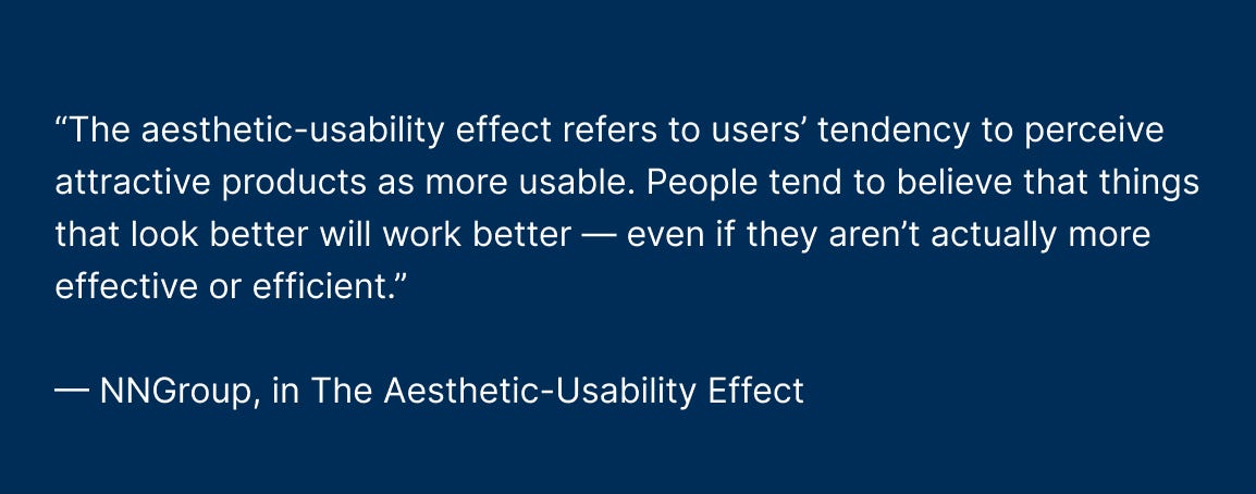 The aesthetic-usability effect can be explained by a number of factors. | by Neha Vijay | Medium