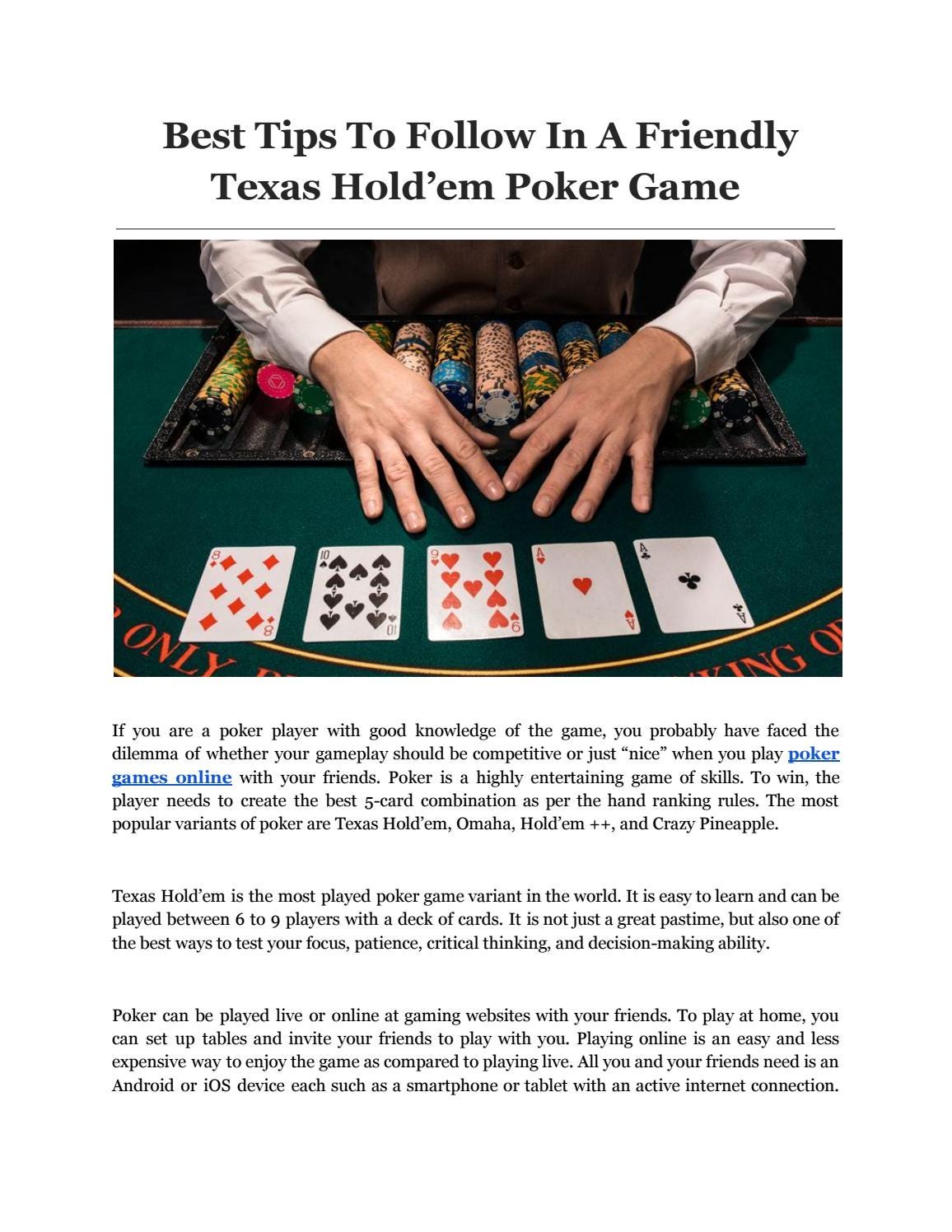 Poker Texas Holdem Online With Friends | by blackjackcountry | Medium