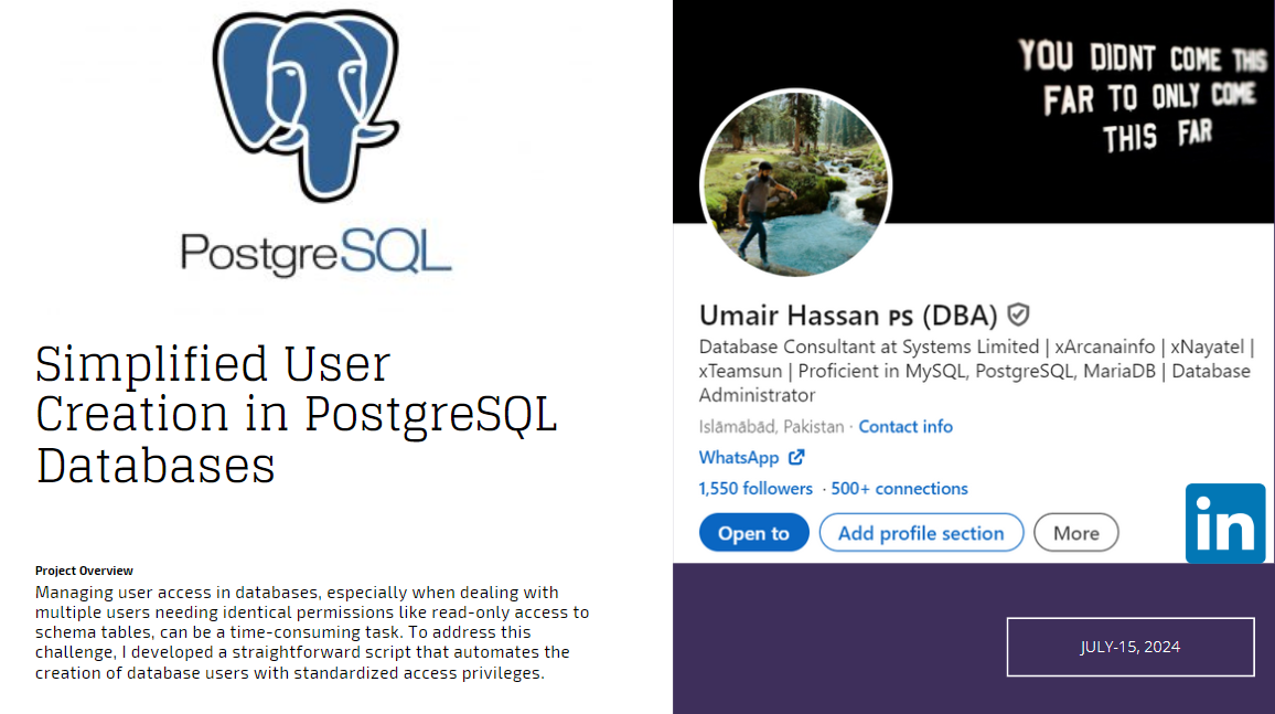 Simplified User Creation in PostgreSQL Databases | by Umair Hassan | Medium