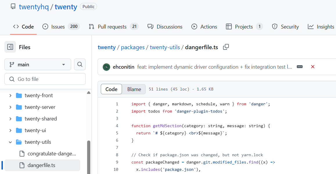 `dangerfile.ts` in Twenty, the #1 open-source CRM. | by Ramu Narasinga | Jul, 2025 | Medium
