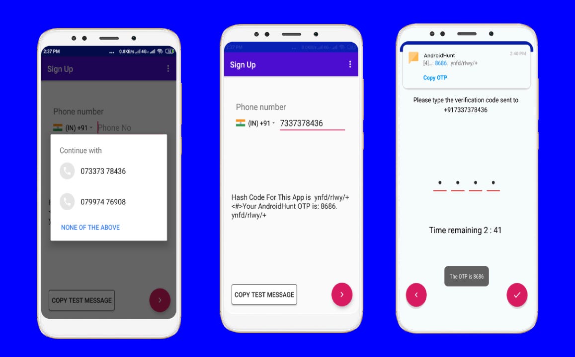 Auto Detect OTP with out SMS permission Android | by Android Hunt | Medium