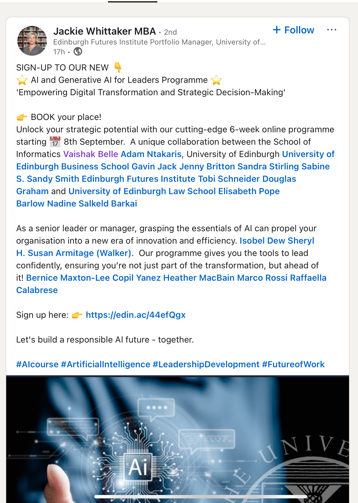 AI and Generative AI for Leaders Programme - Dr Vaishak Belle - Medium