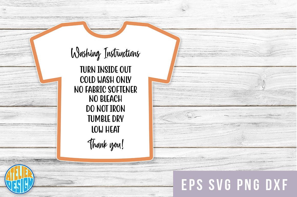 Washing Instructions T Shirt Svg Free | by Eternalessence | Aug, 2024 ...