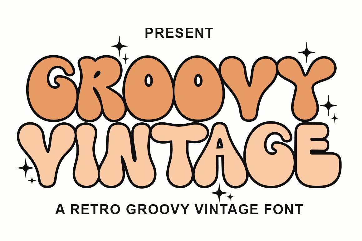 Groovy Vintage Display Font | by Graceglimmer | Apr, 2024 | Medium