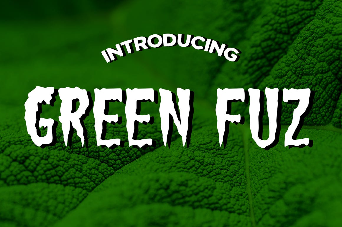 Green Fuz Font - Glowglyph - Medium