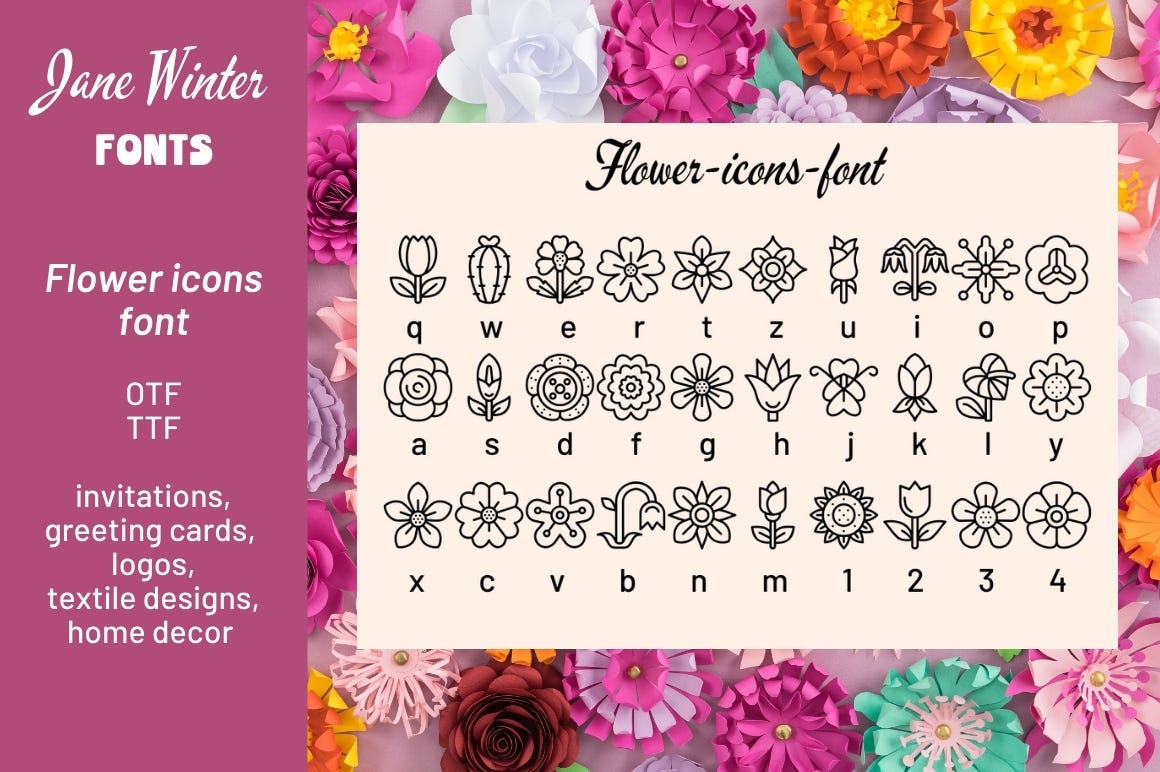 Flower Icons Font - Lilyluminary - Medium