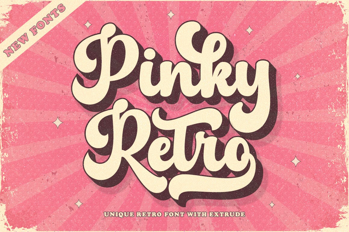 Pinky Retro Font - Craftycarla - Medium