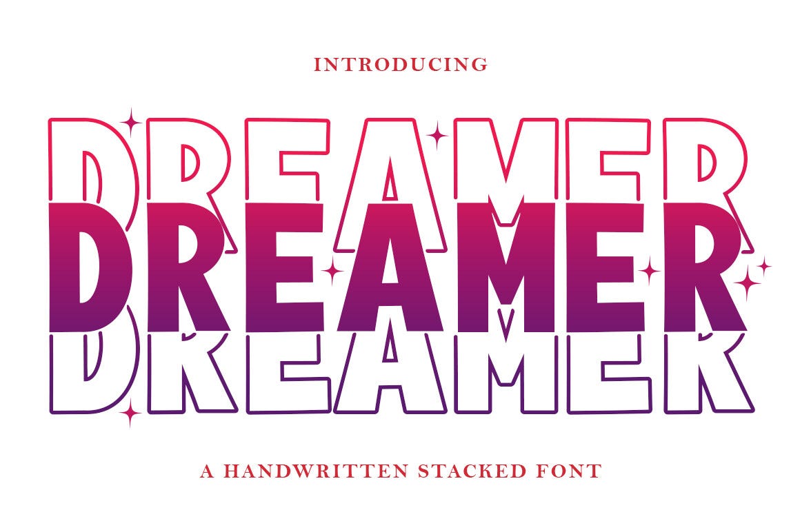 Dreamer Stacked Font Free - Pixelpsyche - Medium