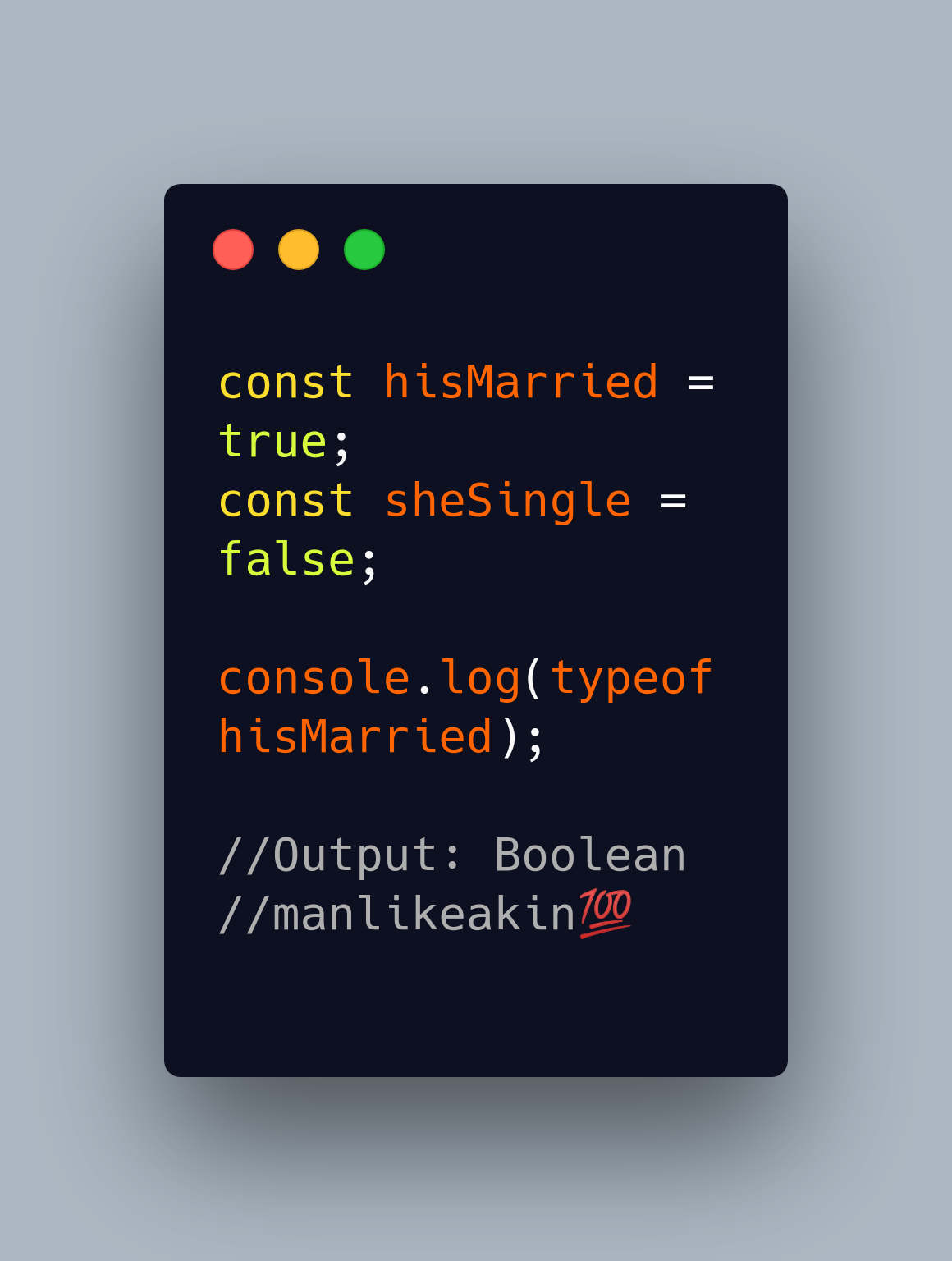 Manlikeakin’s JavaScript Challenge, Day 30: Booleans. | by FABIYI AKINTUNDE | Medium