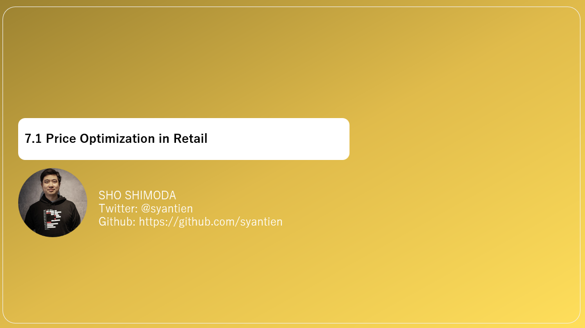 7.1 Price Optimization in Retail. This article is part of Transforming ...