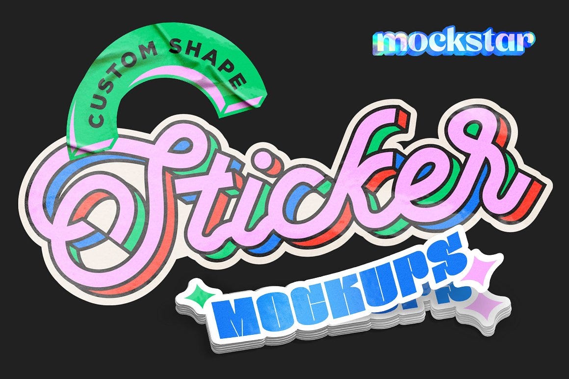 Custom Shape Sticker Mockup. UPDATED: NOW COMPATIBLE WITH AFFINITY ...