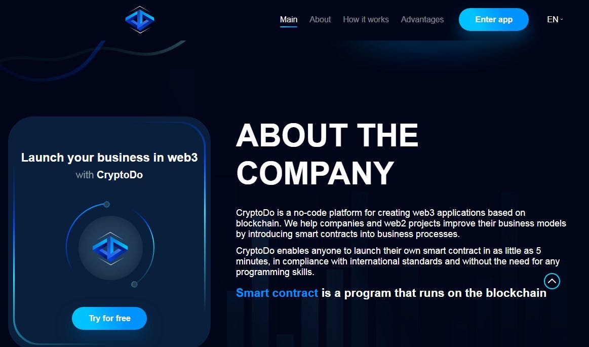 Cryptodo Is A No Code Platform For Creating Web3 Applications Based On Blockchain We Help