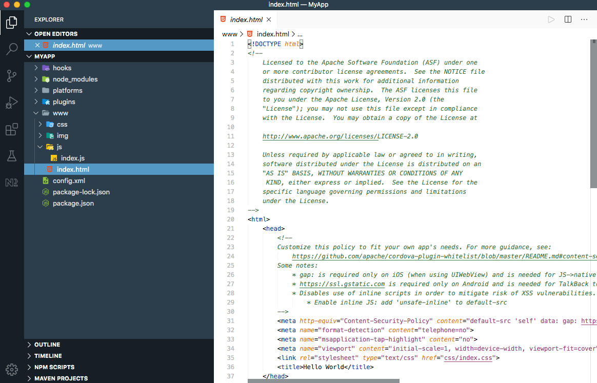 [Apache Cordova]實作第一個Hello Cordova，並且同時build到Web、iOS | by Daniel Yu | Medium