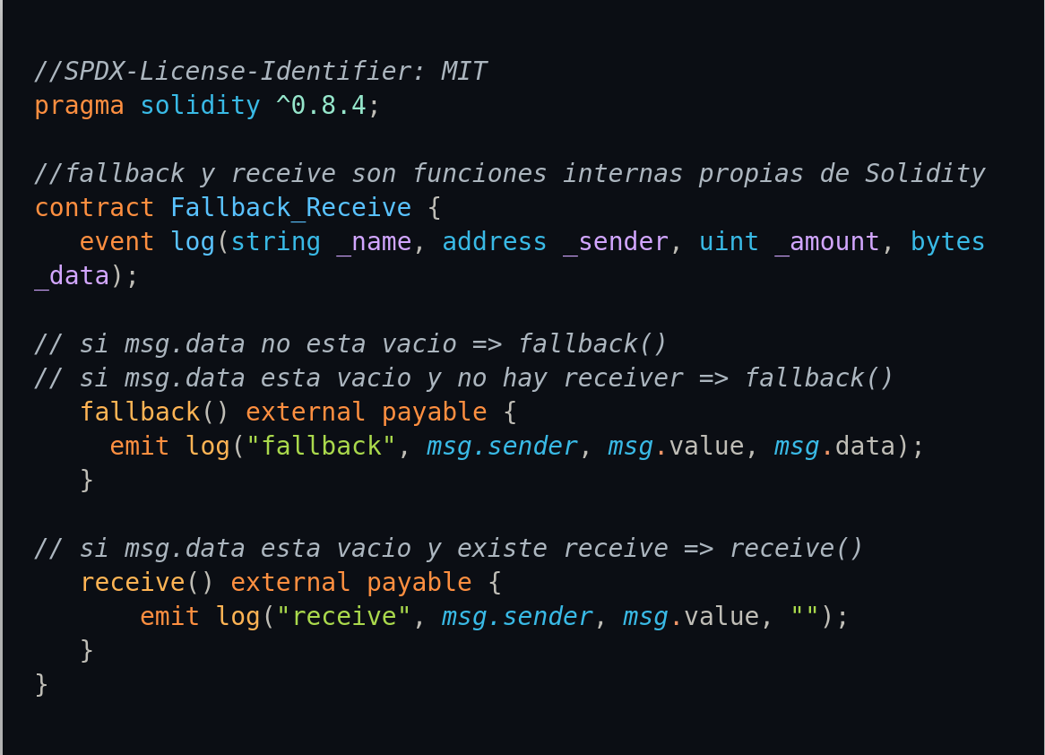 5- (Blockchain-Ethereum)- Funciones fallback y receive en Solidity - Toshi chain - Medium