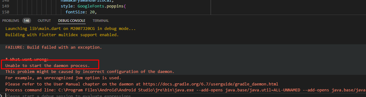 Error “unable to start the daemon process” di Flutter - Mygojoy - Medium