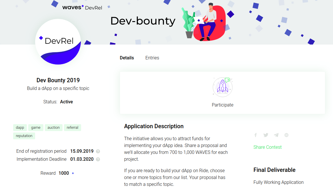 Winners of Dev Bounty to be announced after September 15 | by Ventuary ...