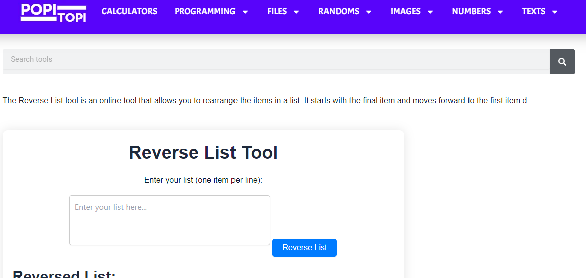 Free Reverse List Online - Popitopi - Medium