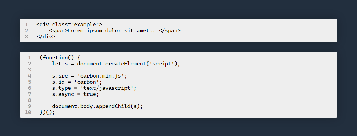Carbon: Basic Syntax Highlighting with Zero Overhead Using JavaScript | by Ciprian Popescu | Medium