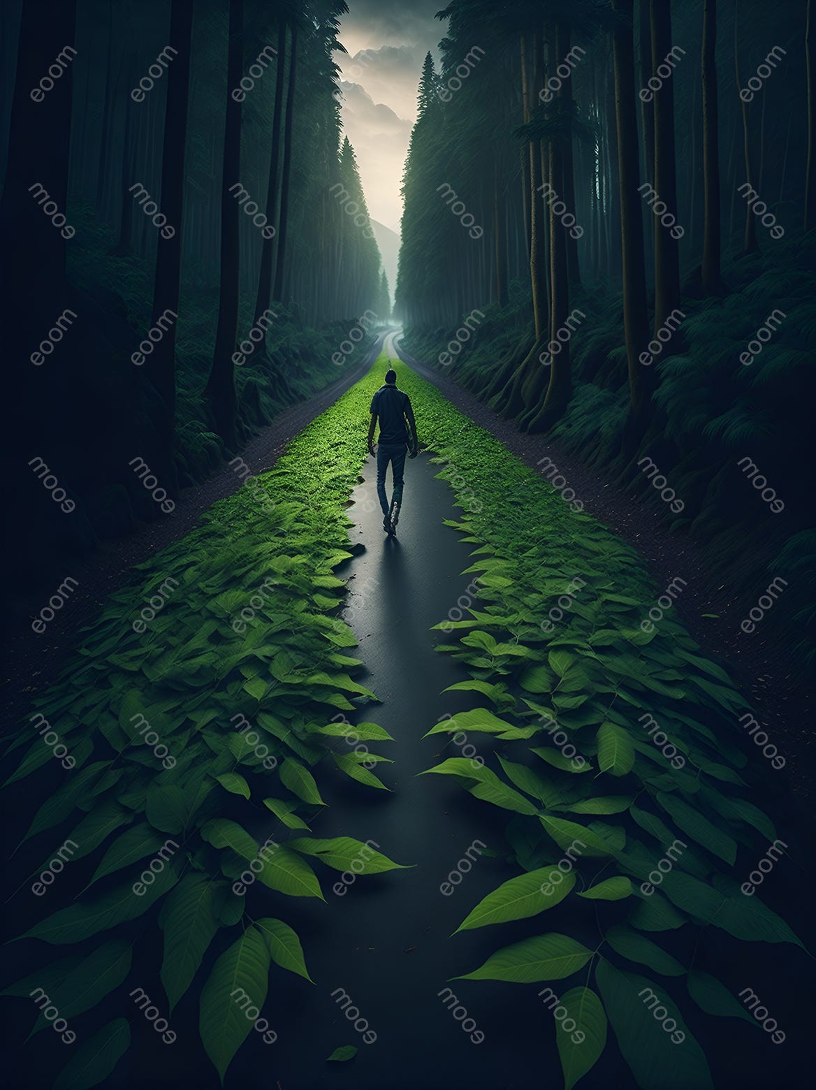 Embark on a Serene Journey: Green Leafy Road Nature Art Print for Tranquil Spaces! | by Rushabh ...