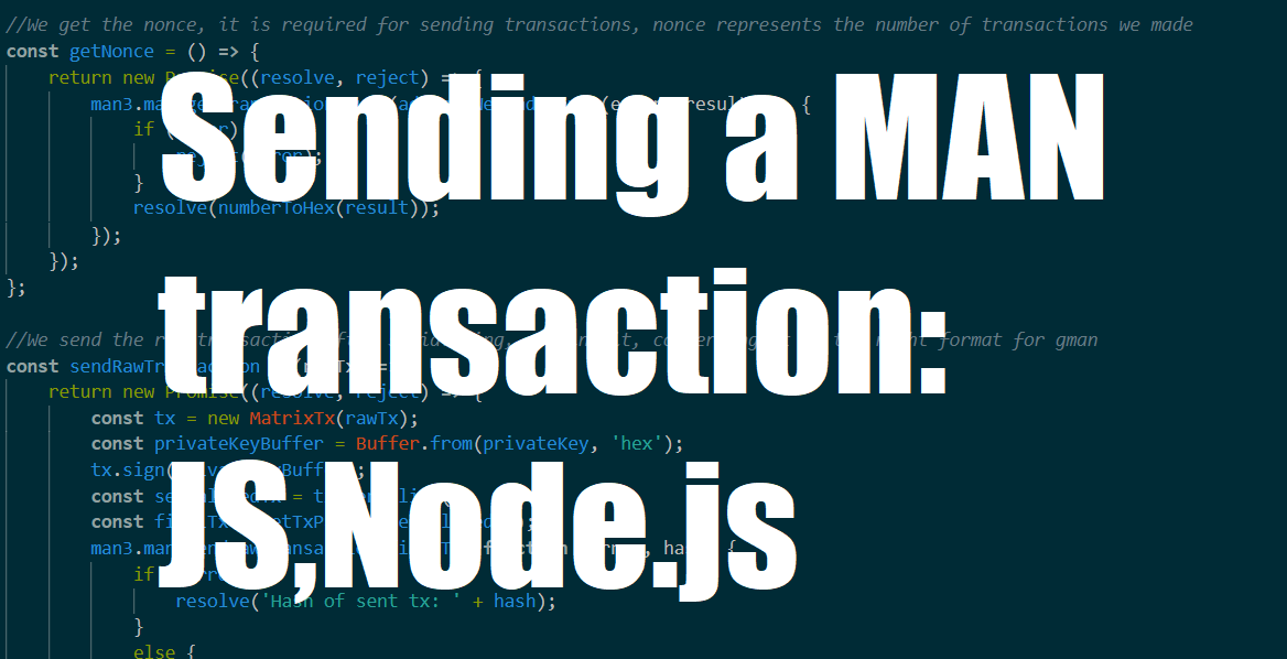Matrix Ai Network Utils — Part 2 1 Sending A Man Transaction Js Nodejs Intermediate Level